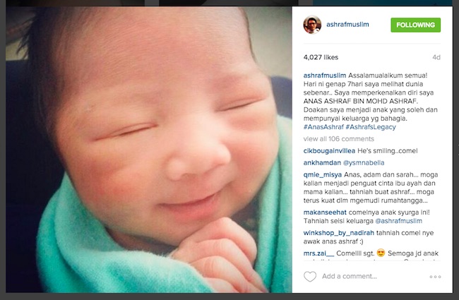 Anas Ashraf Nama Anak Pertama Ashraf Muslim Bersama Dayana