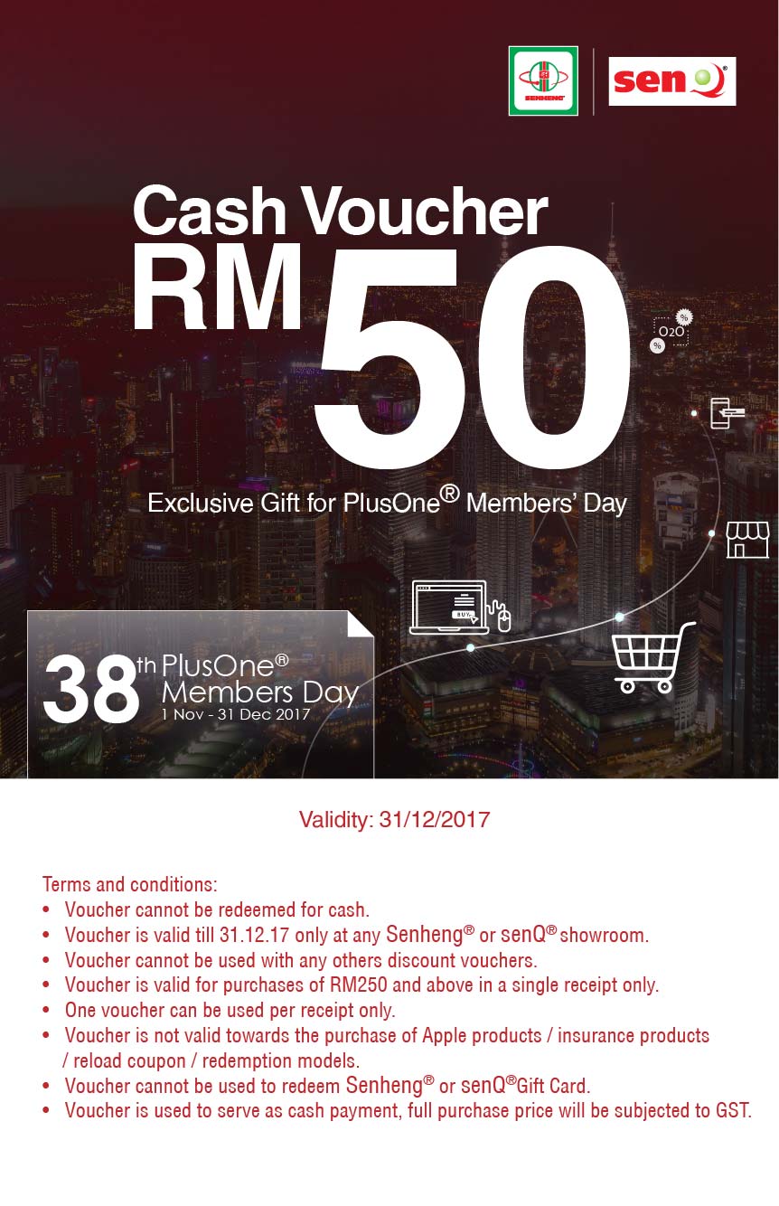 Wow, Diskaun sampai RM1,500 di Senheng Sempena 38th PlusOne Members Day