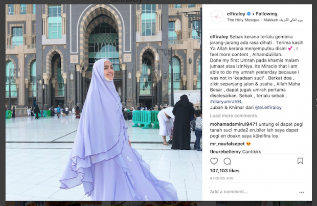 Elfira Loy Sebak Kali Pertama Tunai Umrah