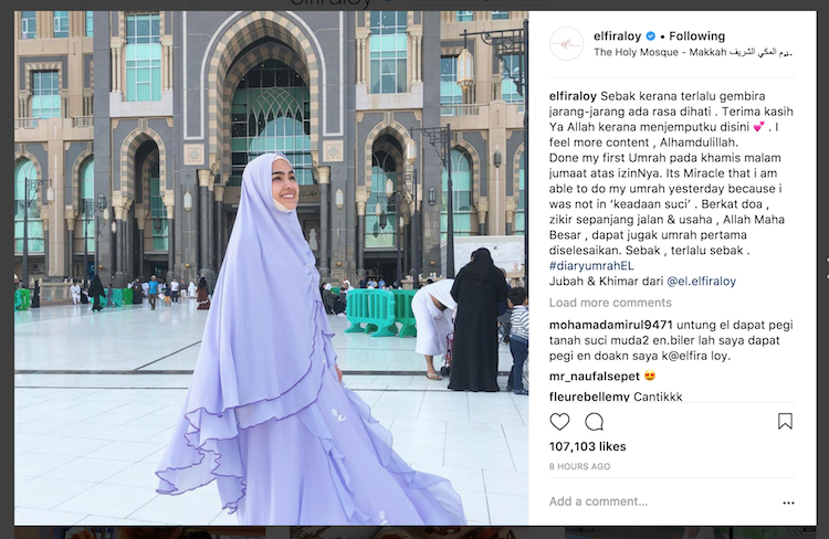 Elfira Loy Sebak Kali Pertama Tunai Umrah