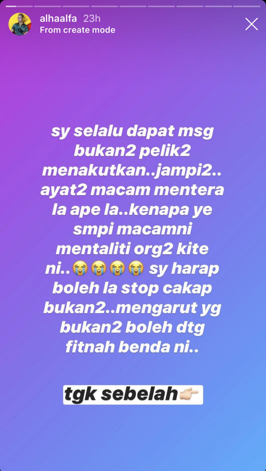 Sejak Menduda, Alha Alfa Terima Mesej Jampi, Ayat Mantera