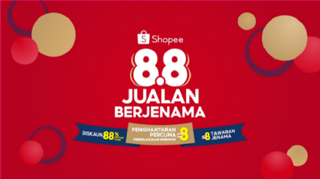 Shopee 8.8 Jualan Berjenama Datang Lagi, Kali Ni Lebih Gempak!