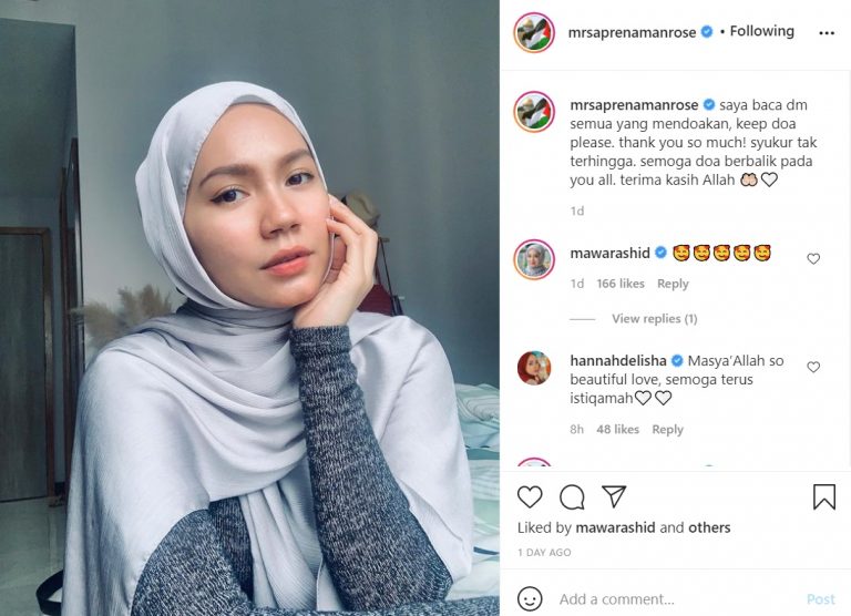 Kini Bertudung Penuh, Aprena Manrose Mohon Doa Peminat