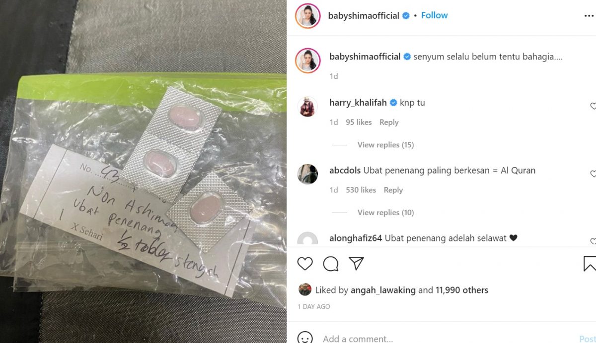 Tertekan Dengan Kecaman, Baby Shima Terpaksa Makan Ubat Penenang