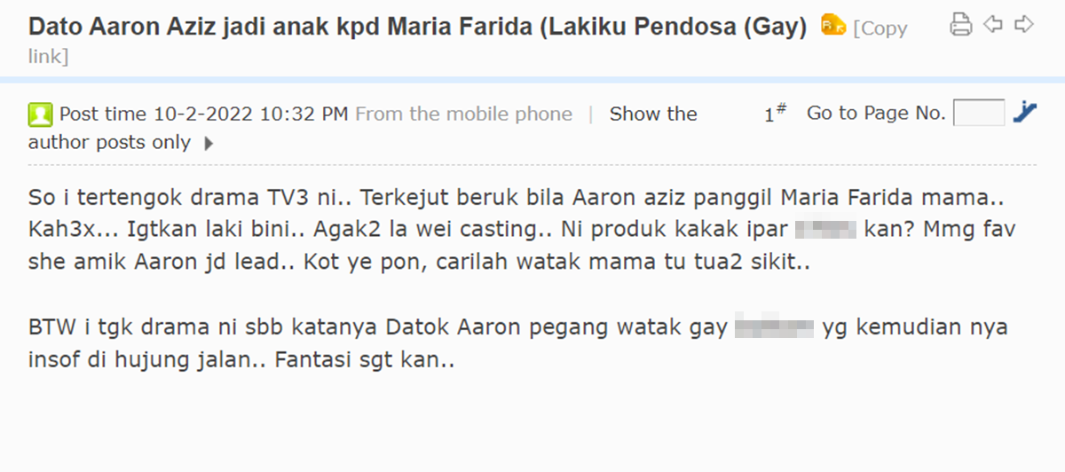 Netizen Terkejut Maria Farida Bawa Watak Ibu Aaron Aziz