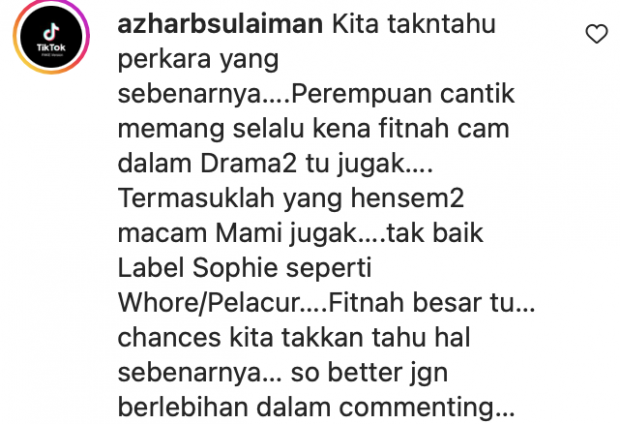 “Tak Baik Label Sophia Pelacur….Fitnah Besar Tu…” - Azhar Sulaiman