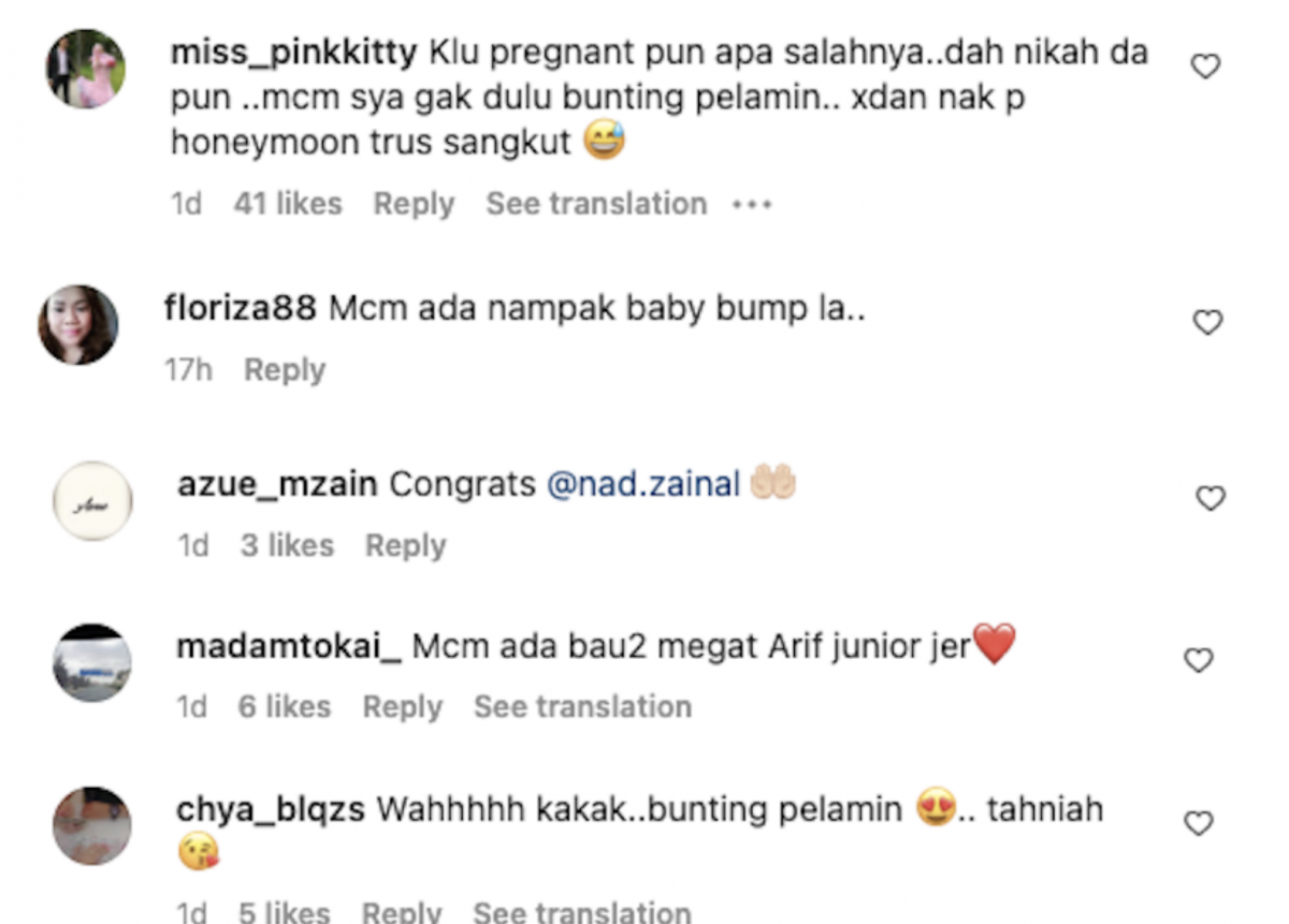 "Cepatnya, Baru Je Kahwin” - Nampak ‘Baby Bump’, Netizen Dakwa Nad Zainal Hamil?