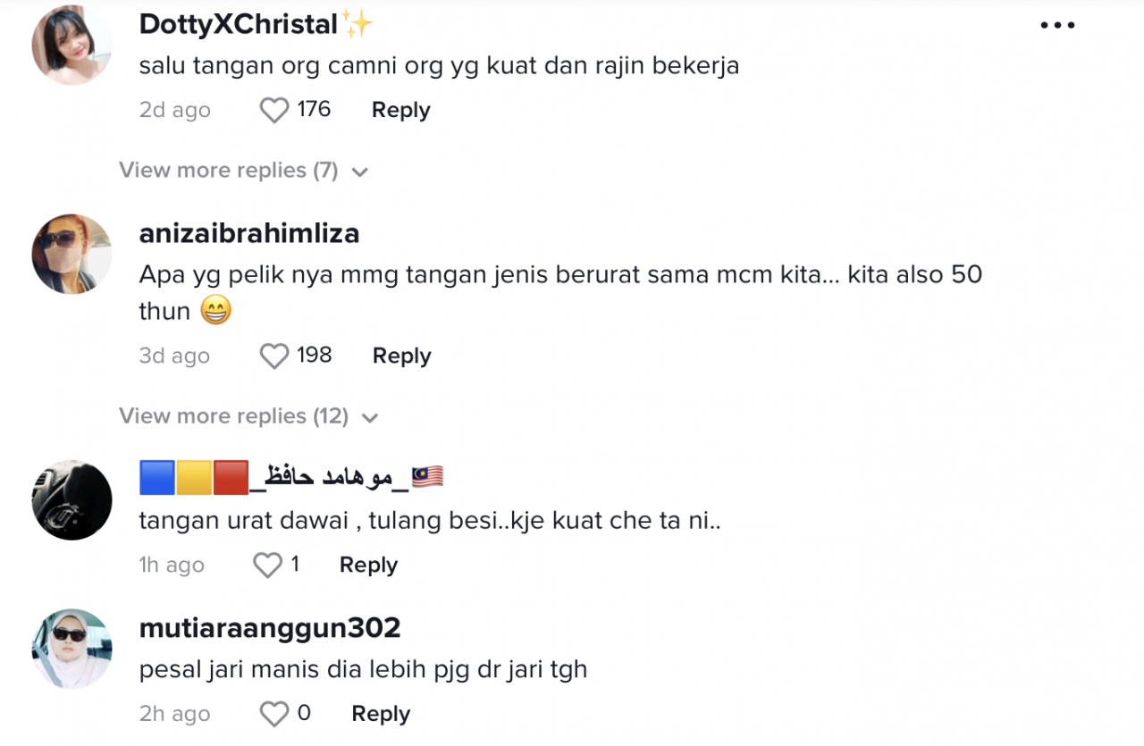 Netizen Seram Tengok Tangan Che Ta Berurat