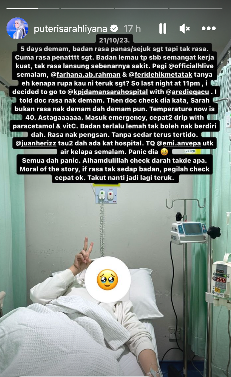 Puteri Sarah Demam Panas, Badan Lemah Tak Boleh Berdiri