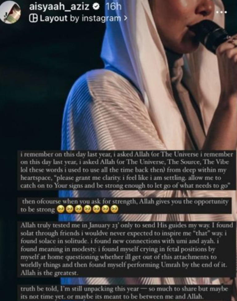Aisyah Aziz Berhijab, Kongsi Keindahan Perbaiki Solat
