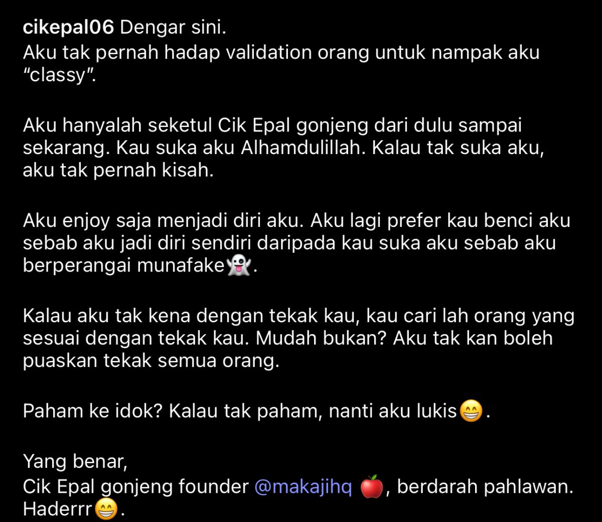 “Saya Cerita Hal Saya Je, Tak Ada Menyalak Kes Orang Lain” - Cik Epal Bidas Michael Ang