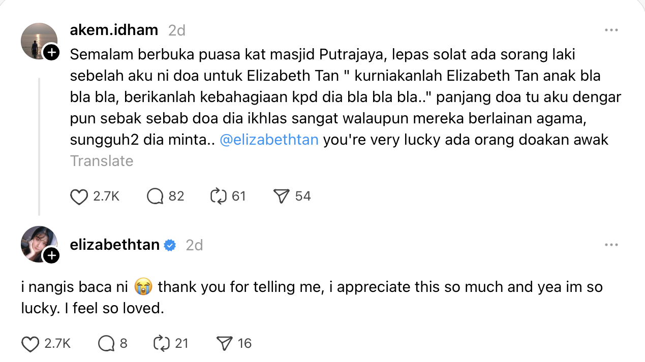 Elizabeth Tan Menangis Peminat Doa Dikurniakan Zuriat Pada Hari Arafah