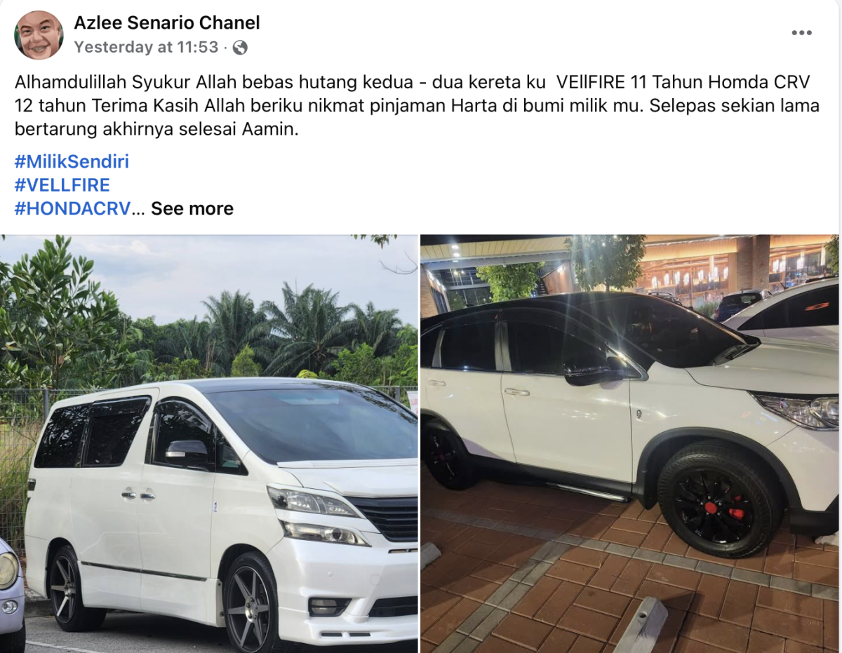 Azlee Senario Luah Rasa Syukur Bebas Hutang 2 Kereta