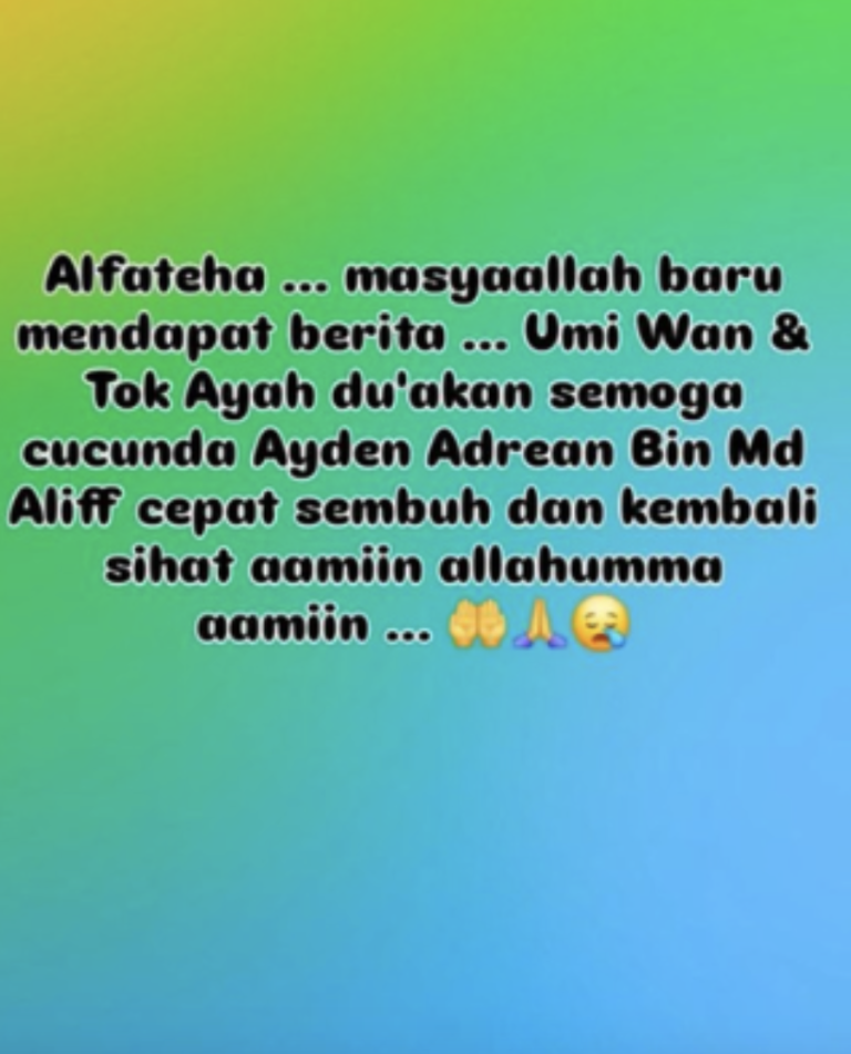 “MasyaAllah Baru Dapat Berita” - Cucu Cedera, Ibu Aliff Aziz Titip Doa